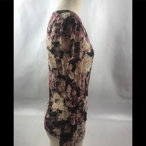 ¨Cache | Tops | Cache Nylon Flowery Long Sleeve Top Sz L | Poshmark